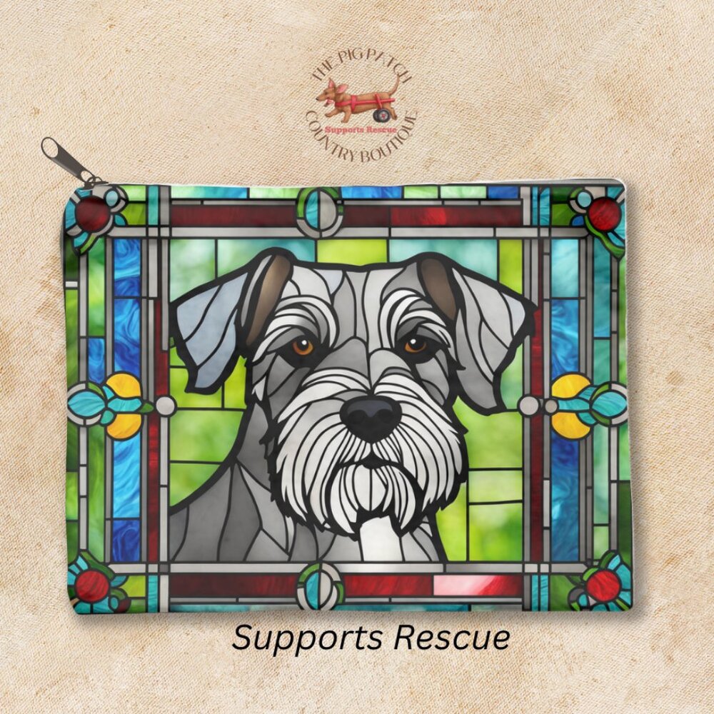 Stained Glass Miniature Schnauzer Dog Makeup Cosmetic… - Gem